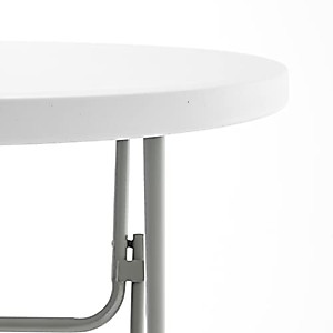 BTEXPERT White 32" Round 43" Bar Height Granite Plastic Folding Portable Commercial Banquet Card Coffee Dining Table for Wedding Party Event Home Kitchen Outdoor, One
