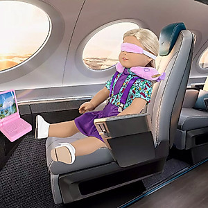 25pc 18 inch Girl Doll Clothes and Accessories Travel Case Luggage School Play Set with Pillow Camera Sunglasses for 18 inch Dolls Travel Storage for Girls (No Doll)