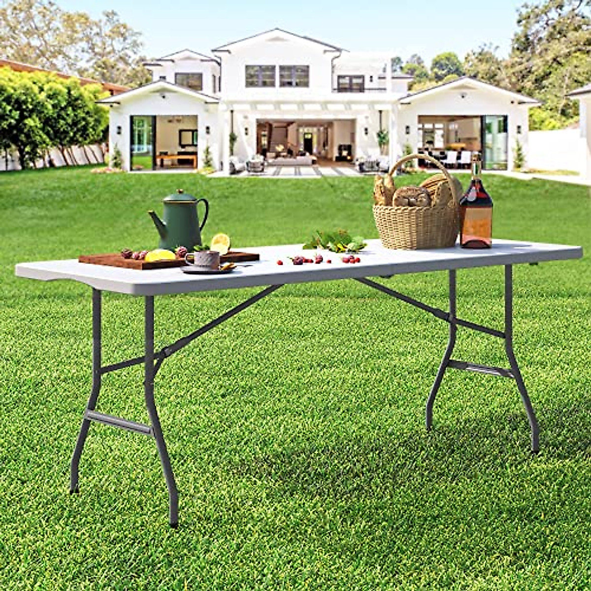 YITAHOME Folding Tables Heavy Duty Folding Table 6ft with Carrying ...