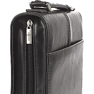 Personalized Custom Bible Cover for Men Forro símil Cuero placa Fe Negro Christian Gift for Father, Brother, Son, Grandpa, Grandson Laser Engraved Imprinting Your Text Name (Grande)