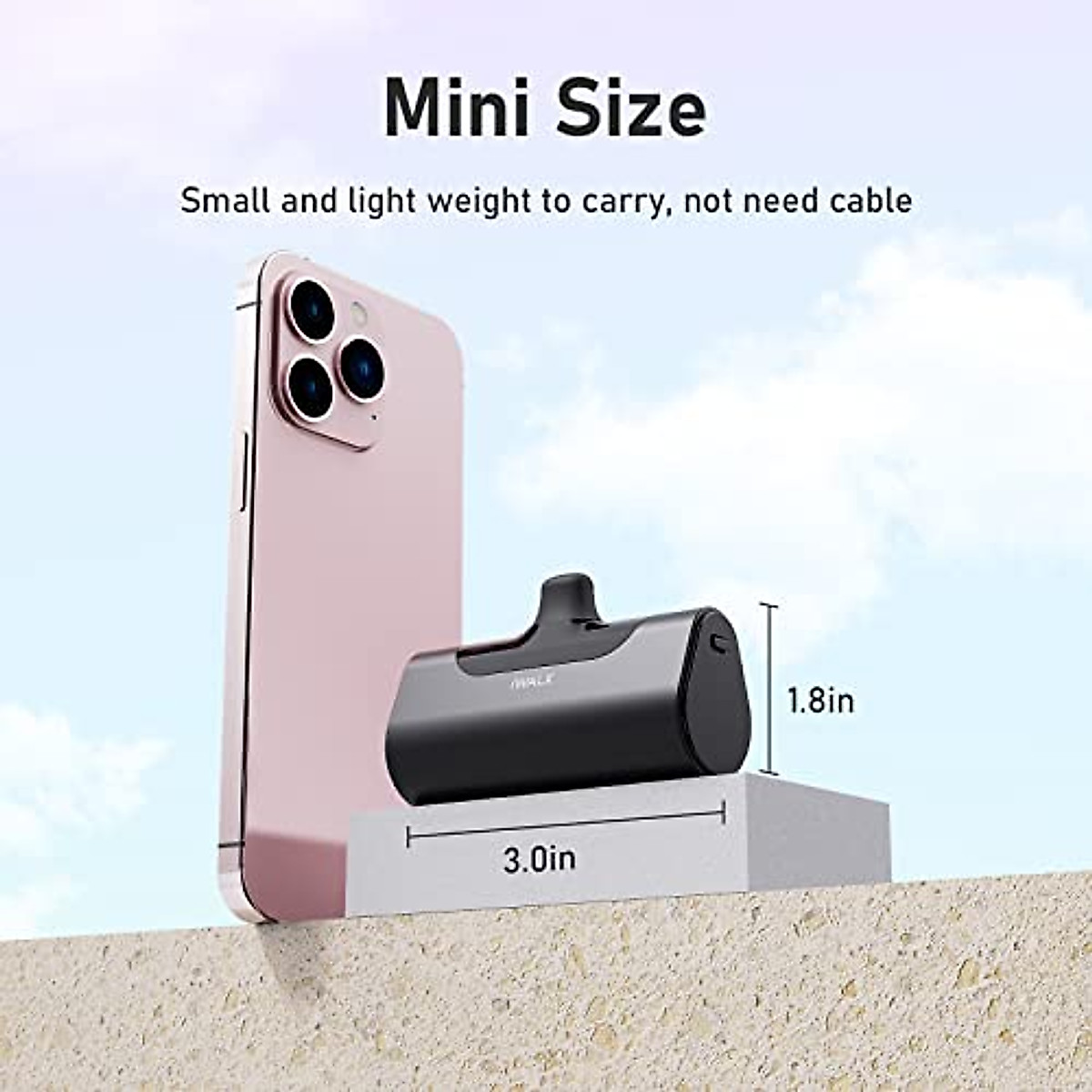 iWALK LinkPod 4 Portable Charger Power Bank 4500mAh 【3 Pack】 Small and Cute Battery Pack Compatible with iPhone 14/14Plus/13/13 Pro/13 Pro Max /12/12 Pro/12 Pro Max/11 Pro/XR/X/8/6s，Airpods and More