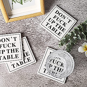 Ceramic Coasters Absorbent for Drinks, Coaster with Cork Backing for Family and Friends, 4 Pack (Don't up The Table)