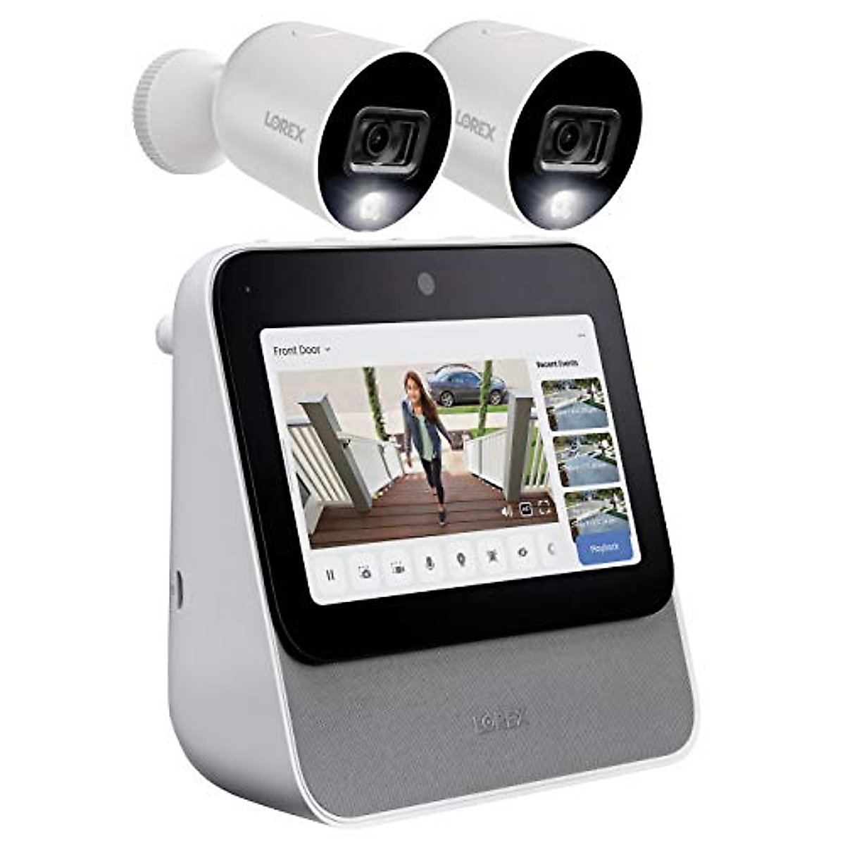 Lorex Smart Home Security Center, Wi-Fi Security Camera System with 1080p HD Bullet Cameras, Motion Detection and Color Night Vision, 64GB MicroSD 4 Channel System, 2 Bullet Cameras