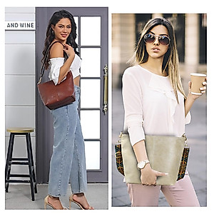 Huwzder Hobo Bags Vegan Leather Crossbody Bag Guitar Strap Shoulder Purses with Zipper Handbags for Women (Brown)