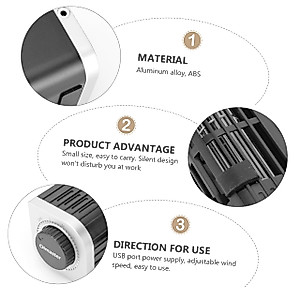 Mikikit Cold Fan Desk Fan Laptop Stands Laptop Cooler USB Powered Fan Laptop Stand for Lap Portable Laptop Stand Desktop Fan Notebook Cooler Large Air Volume Heat Sink Cooling Base Bracket