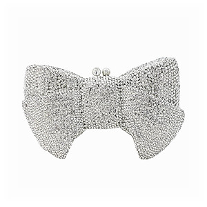 DJBM Sweet Bow Rhinestone Crystal Evening Clutch Diamond Evening Bags Purses and Handbags for Women Formal Party Wedding