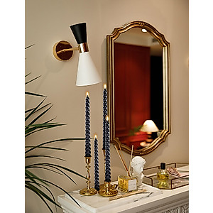 Walk Diary Halloween Candles Non-Toxic Candles Thread Design Candle Sticks 10 inches Black Taper Candles Set of 4 Ture Dripless Halloween Candlesticks Smokeless Clean Burning Black Candles