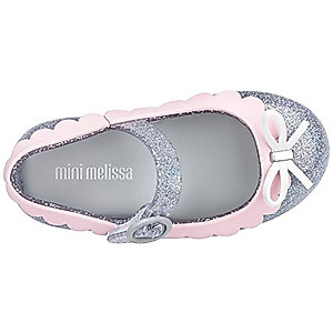 mini melissa Girl's Sweet Love II BB (Toddler/Little Kid) Silver Glitter 5 Toddler M