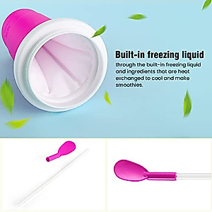 Slushie Maker Cup(2 Pack), Magic Quick Frozen Slushy Cup, Double Layer Squeeze Cup, Cool Stuff Birthday Gifts for Kids (Pink&Yellow)