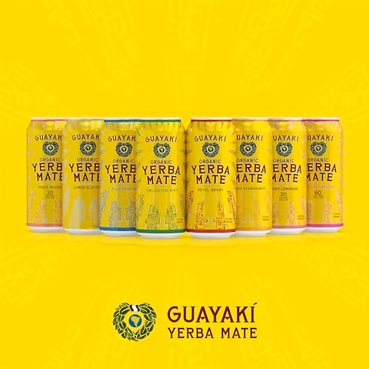 Guayaki Yerba Mate, Clean Energy Drink Alternative, Organic Enlighten Mint, 15.5oz (Pack of 12), 150mg Caffeine