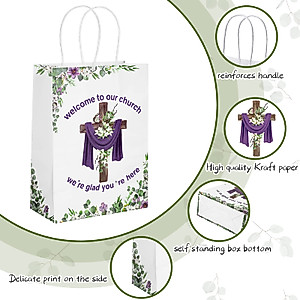 18 Pcs First Communion Gifts for Boys and Girls Large Gift Bags Baptism Gift Wrap Bags Religious Party Favor Gift for Baby Shower Christ Church Religious Christening Events