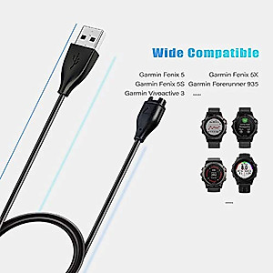 Ancable 2-Pack Charger Cable Compatible with Garmin Watch, 3-Feet USB Charger Cable Data Transfer for Garmin Fenix 5 5X 5X Plus 5 Plus 5S 5S Plus 6X 6 6S, etc Charging Cord