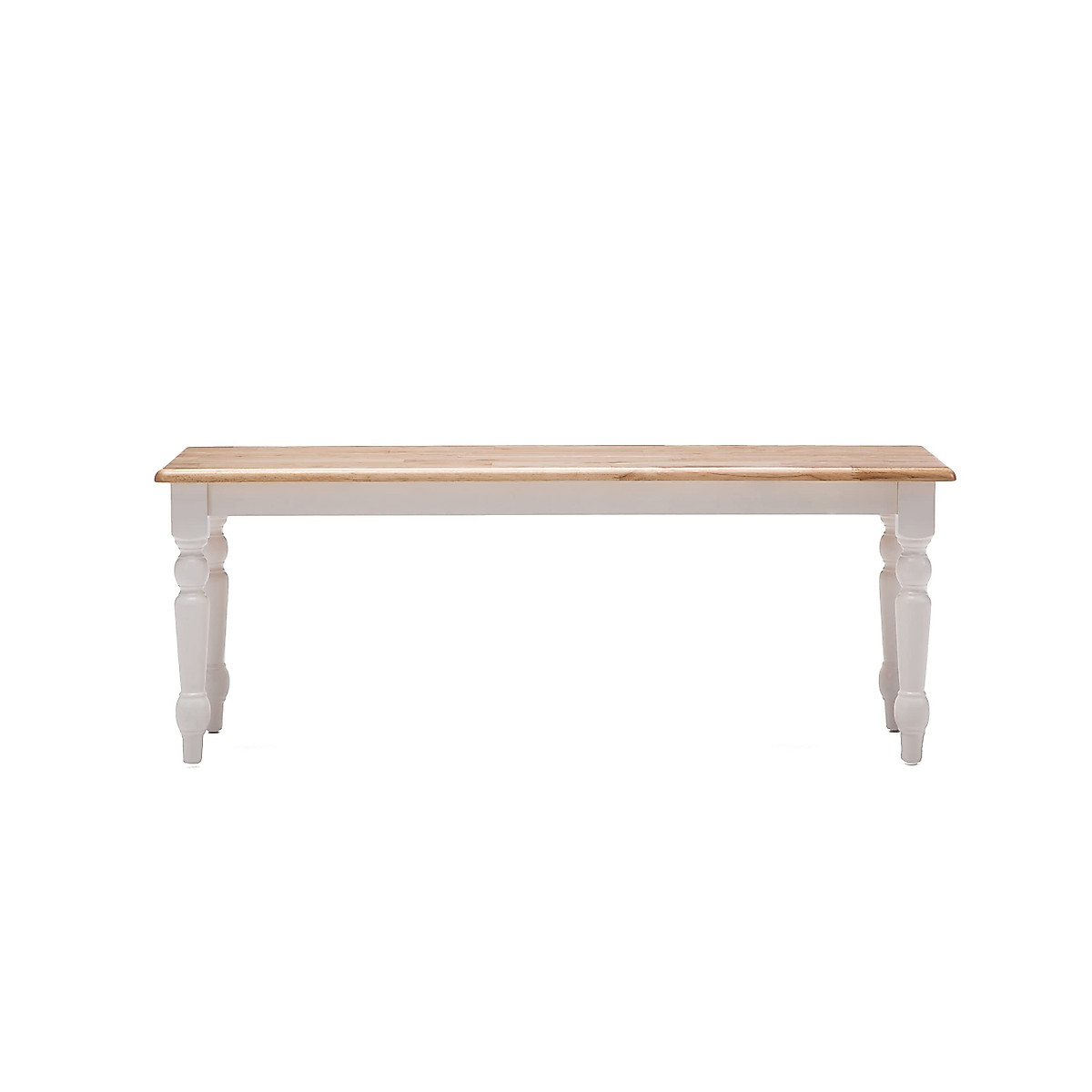 Boraam Farmhouse Bench, White/Natural 14 x 48 x 18
