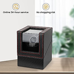 Automatic Watch Winding, Adjustable [Upgraded] Watch Pillow, Luxury Walnut Watch Winder for Rolex with Quiet Motor, Built-in Illumination, AC Adapter Watch Winder Box for Men and Women (Cranberry)