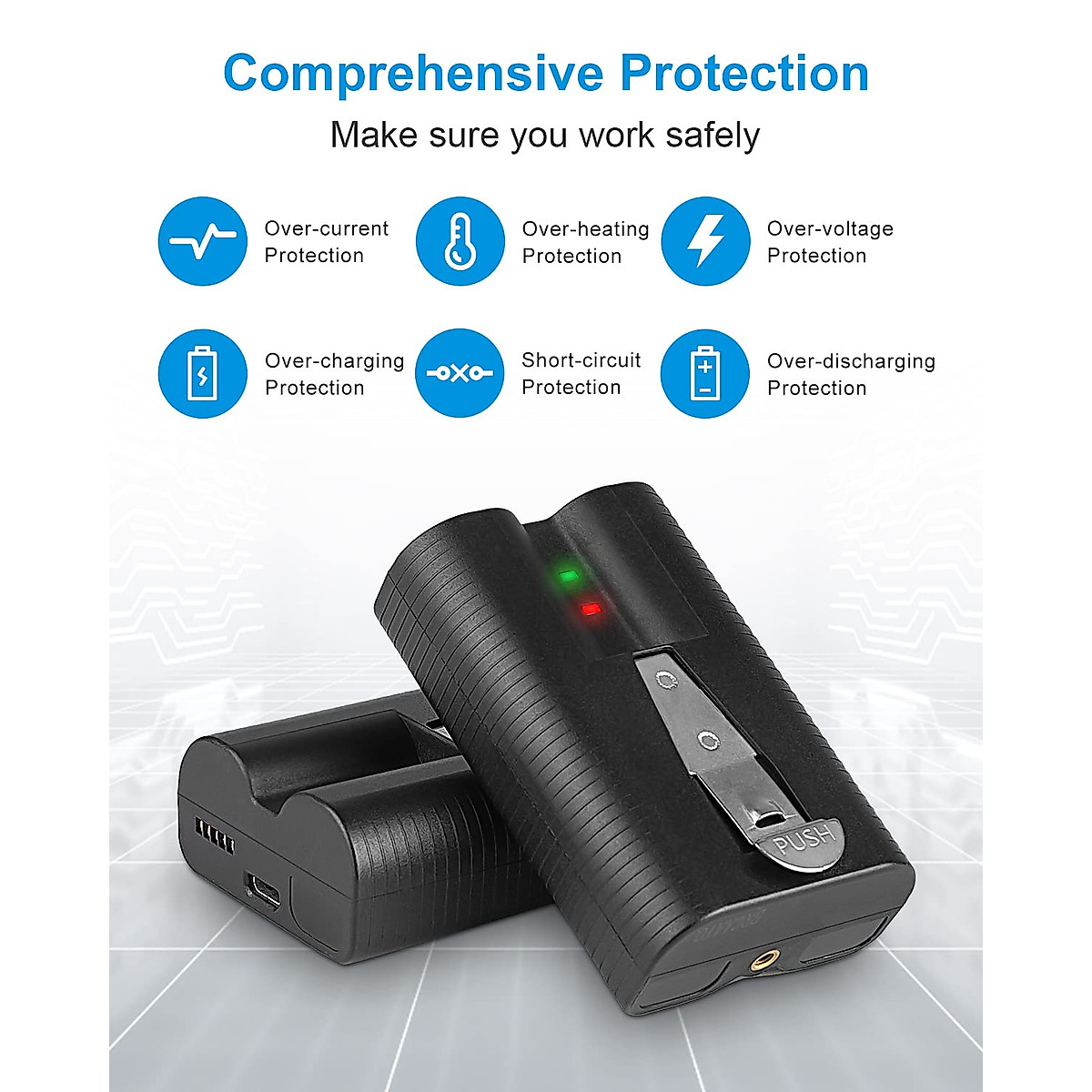 Replacement for Ring Battery Compatible with Ring-Doorbell-Camera 2/3/4/3plus, Stick Up Cam Battery (2nd and 3rd Gen), Spotlight Cam and Peephole Cam, 2Pack Rechargeable 3.65V 6040mAh Battery