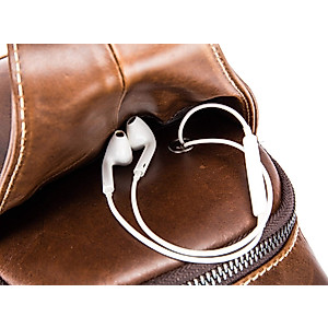 Genuine Leather Sling Bag,Full Grain Leather Casual Crossbody Shoulder Chest Bag Travel Hiking Vintage Day Pack Backpacks for Men (Brown)