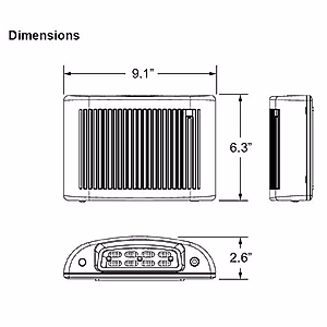 The Lighting Source LED Emergency Wall Pack with Photocell and Battery Backup - Black Finish