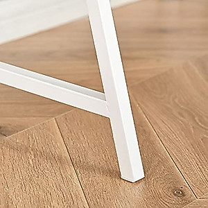 HOMCOM Home Office Desk, Computer Desk for Small Spaces, Writing Table with Drawer and Storage Shelves, Natural