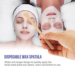 100pcs Disposable Wooden Waxing Spatulas Tongue Depressor Wax Applicator Sticks Facial Cream Spatulas Small Wood Craft Sticks for Waxing Body Hair Care