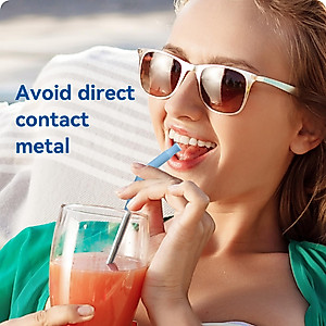 Prurex Metal Straws with Silicone Tip for 40 oz Tumbler, Reusable Stainless Steel Straws for Stanley 40 oz Tumbler，3 Straight 13.3" and 3 Pink Dusk Silicone StrawTips，Smoothie Straws