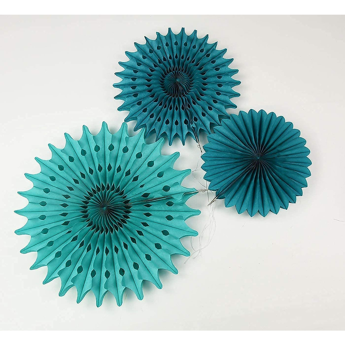 Teal Gold Birthday Party Decorations Women Cream Mint Gold Polka Dot Paper Fans for Teal Bridal Shower Decorations Teal Gold Wedding/Eid Mubarak Party Decorations