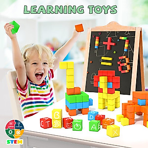 Hiwawind Magnetic Blocks, Toddler Toys for 3 4 5 Year Old Boys Girls, Building Stem Preschool Learning Magnet Sensory Toys for Kids,Classroom Must Haves Christmas Toys Birthday Gifts for Kids 3+…