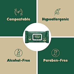 Dog Wipes for Cleaning and Deodorizing - 8.5" x 9" Bamboo Pet Wipes - Compostable, Hypoallergenic Puppy Wipes - Dog Wipes for Paws, Butt, and Body (110 Wipes (1 Pack of 110))