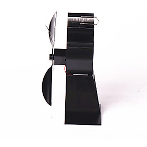 VODA New designed 4 Blades Heat Powered Stove Fan for Wood/Log Burner/Fireplace(Black)