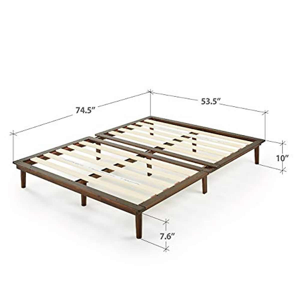 ZINUS Bobbie 10 Inch Wood Platform Bed Frame, Full Size, Mattress Foundation with Sturdy Acacia Wood Slat Support, No Box Spring Needed, Tool Free Assembly
