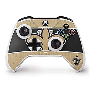 Skinit Decal Gaming Skin Compatible with Xbox One S Controller - Officially Licensed NFL New Orleans Saints Zone Block Design