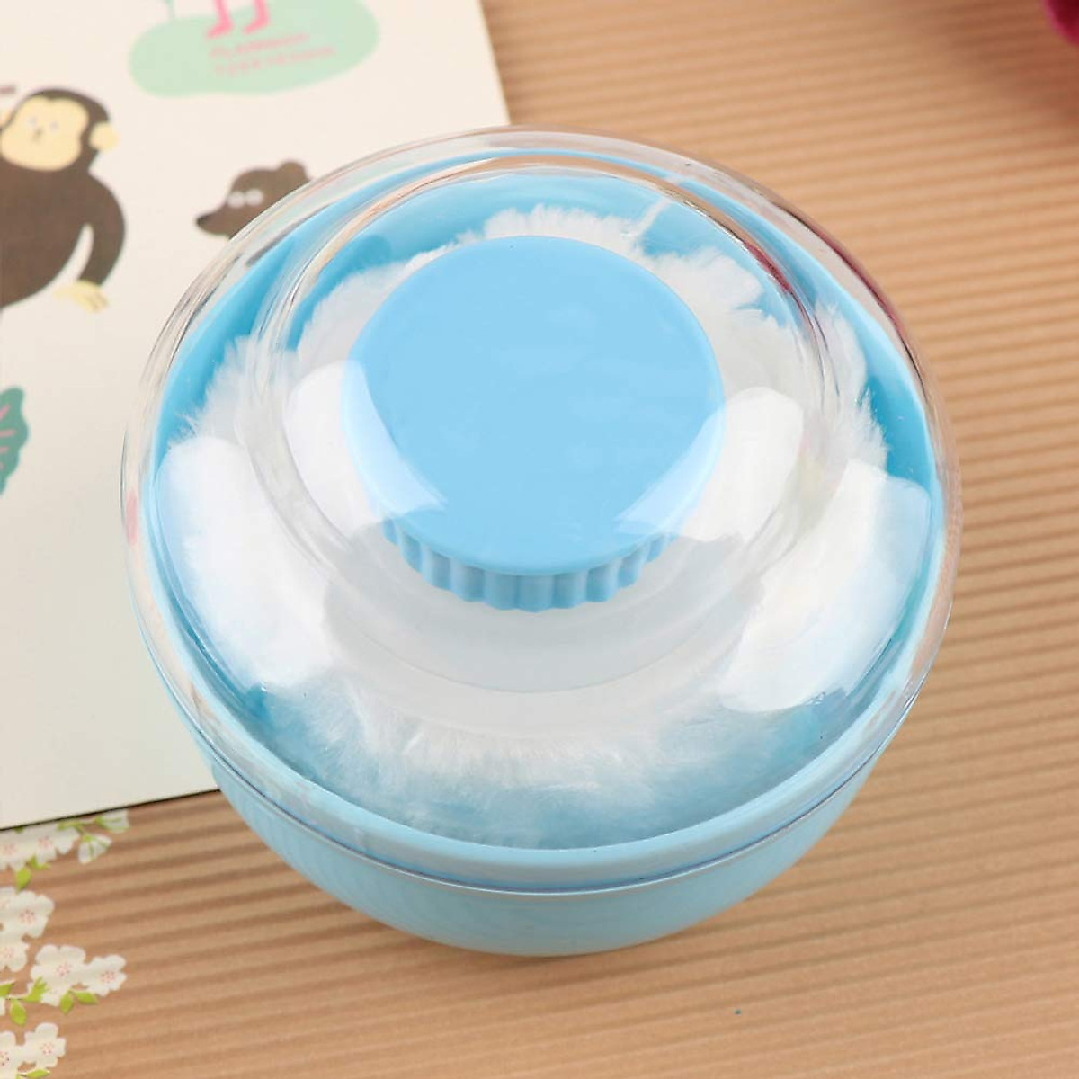 LEORX 4pcs Baby Powder Puff Case Talcum Powder Puff Container Box for Baby Infant Newborn