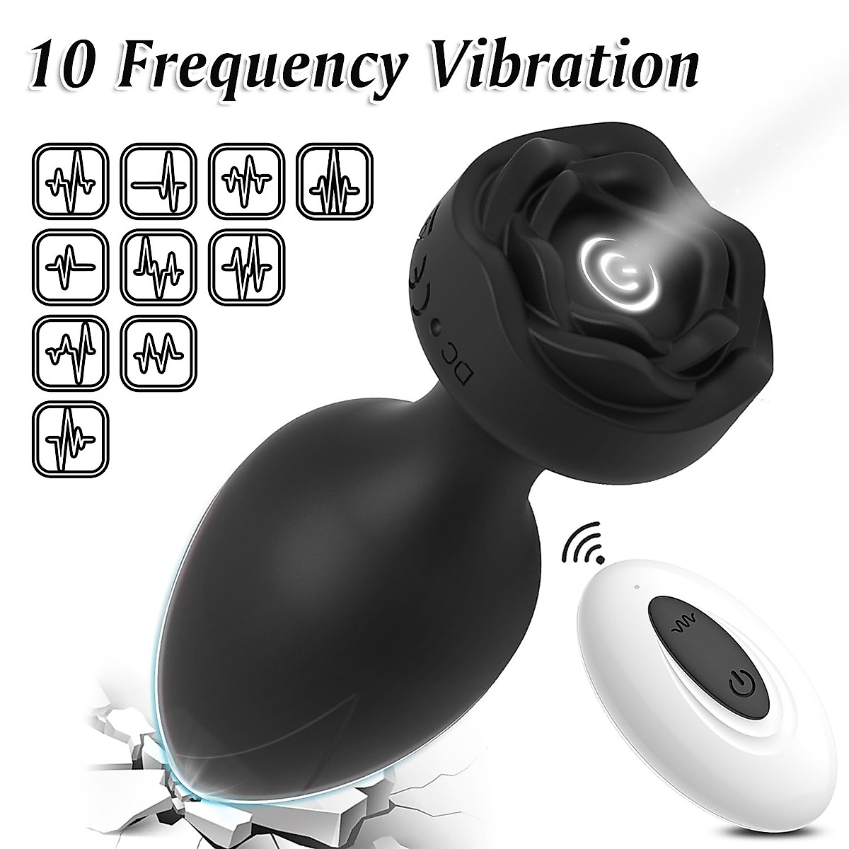 Anal Plug Sex Toys Vibrator - 4Pcs Vibrating Butt Plug Remote Control Vibrators with 10 Vibrating Rotating Modes, Adult Sex Toys & Games for Woman Men Couples Anal Vibrator Prostate Massager Red blcak