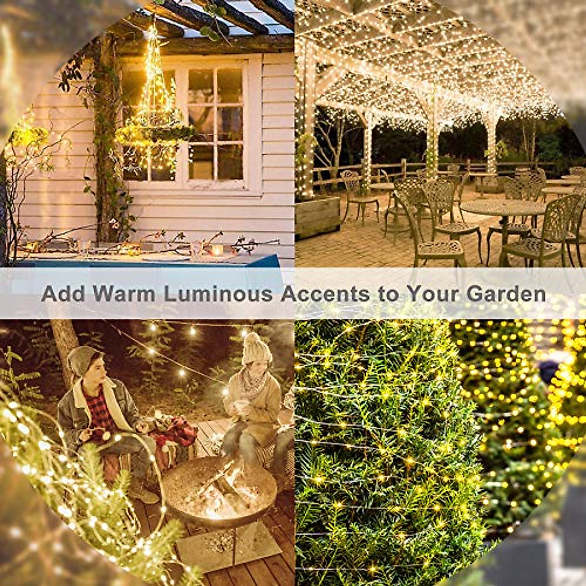 2-Pack Solar String Lights Outdoor, 480 LED Total & 170 Ft Ultra Long Starbright Solar Light with 1200mAh Battery, Solar Tree Lights for Garden Patio Yard Outdoor Christmas Decoration