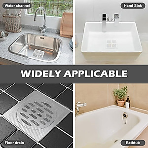 4 inch Disposable Shower Drain Cover Hair Catcher Shower Drain Mesh Stickers, Floor Drain Sticker for Bathroom, Laundry, Bathtub, Kitchen, Sink, 50 PCS Pack(grey)
