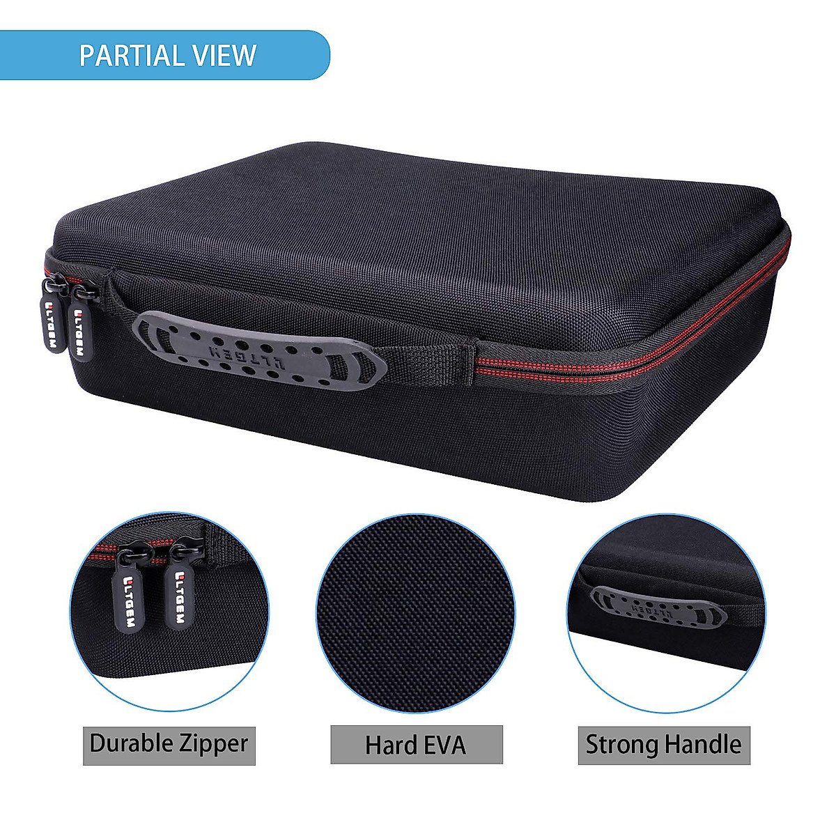 LTGEM EVA Hard Travel Game Card Case for Card Games. Fits the Main Game, All 6 Expansions Plus. Holds up to 1600 Cards with 6 Moveable Dividers (2 Row) - Black