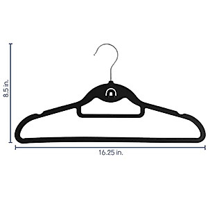 Elama Home 30 Piece Rubber Non Slip Hanger with Hanging Tab in Black