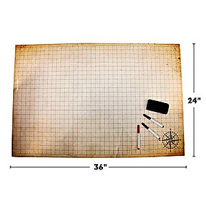 Catch A Falling Star Battle Grid Game, Game Mat, RPG Game Board. Erasers and Markers, Red Black and Blue Markers. Craft Your own Map DND Dragons Mines and Dungeons