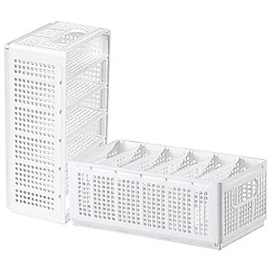INNOVATIVE PLASTIC Wardrobe Closet Organizers and Storage Baskets byZITENG, Collapsible Clothes Organizer for Folded Clothes, Jeans, T-shirts, Underwear, Scarves, Leggings, Skirts,2 Packs (Small - 6 Grids)