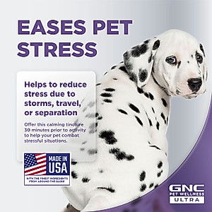 GNC Ultra for Pets Calming Oil Tincture for Dogs, 2 fl. oz | Calming Drops for Dogs | Dog Supplements for Anxiety Supplements for Pets with Stress | Dog Supplements