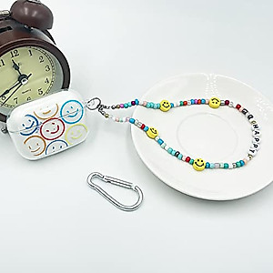 Airpods Pro Case Cover,KOUJAON Cute Double Side Smiley Face Clear AirPod Pro Case Soft TPU Protective Cover for AirPods Pro Charging Case with Bracelet Lanyard Wrist Strap