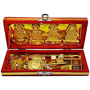PARIJAT HANDICRAFT Brass Sri Dhan Laxmi -Kuber Bhandari Yantra for Diwali puja and Gift Purpose (1)