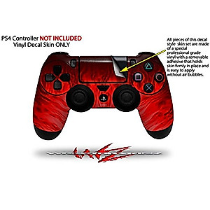 WraptorSkinz Skin compatible with Sony PS4 Dualshock Controller PlayStation 4 Original Slim and Pro Fire Red (CONTROLLER NOT INCLUDED)