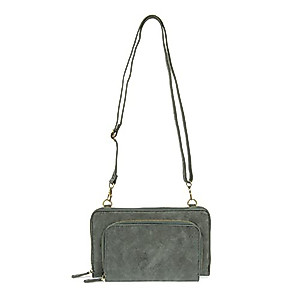 Joy Susan Women’s Brushed Mini Convertible Zip Around Wristlet