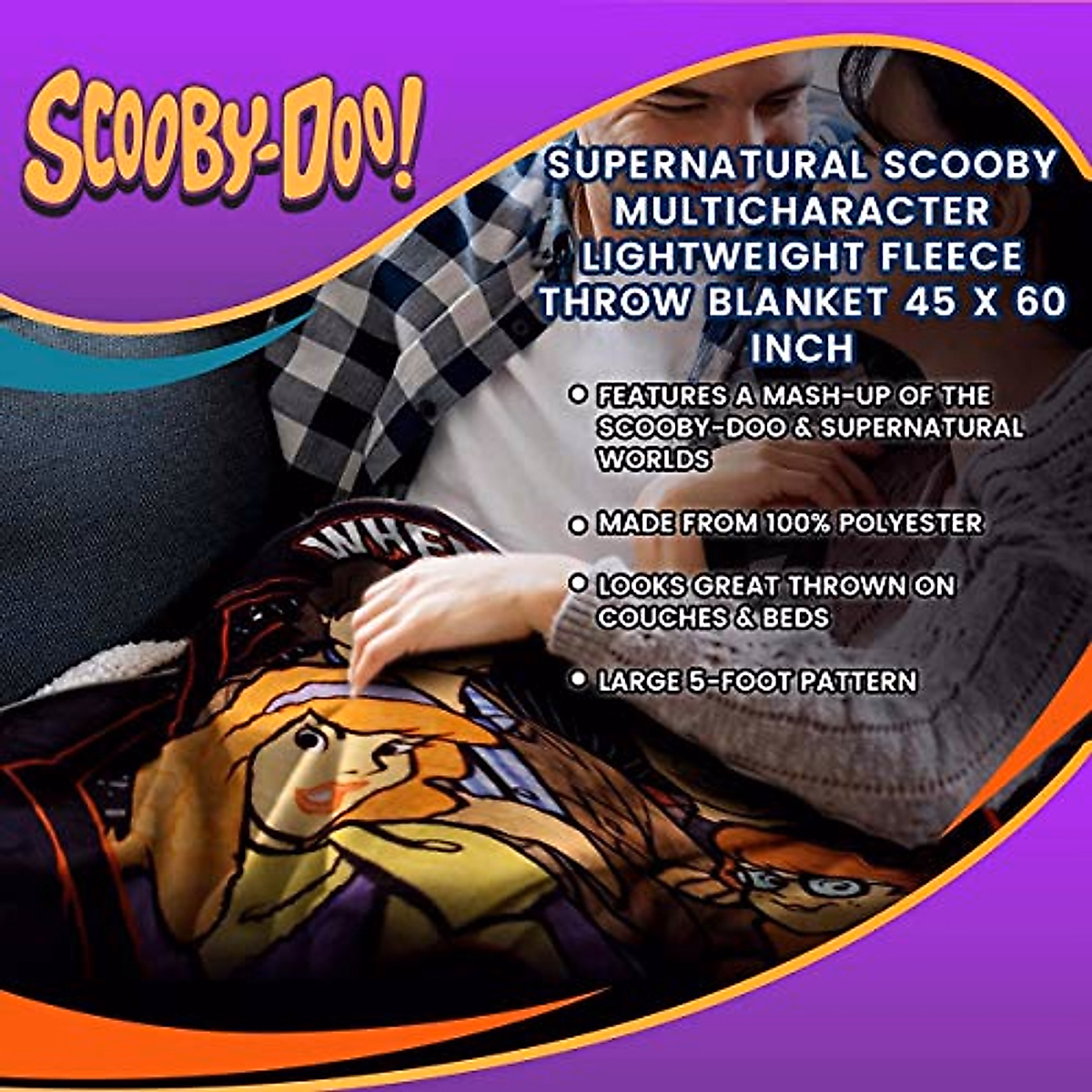 Supernatural Collectibles Scooby Multi-Character Fleece Blanket | 45" x 60”
