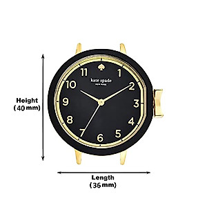 Kate Spade New York Women's Park Row Quartz Metal and Silicone Watch, Color: Black/Gold, Polka Dot (Model: KSW1355)