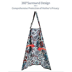 Insular Nursing Cover for Breastfeeding, Infant Feeding Cover Breathable Cotton Privacy Breastfeeding Apron, Rose