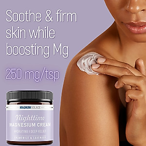 Magnesium Lotion – Nighttime Magnesium Cream – Apply to Legs, Arms or Chest - Topical Magnesium Chloride – USA Made and Safe for Kids (Chamomile Lavender)
