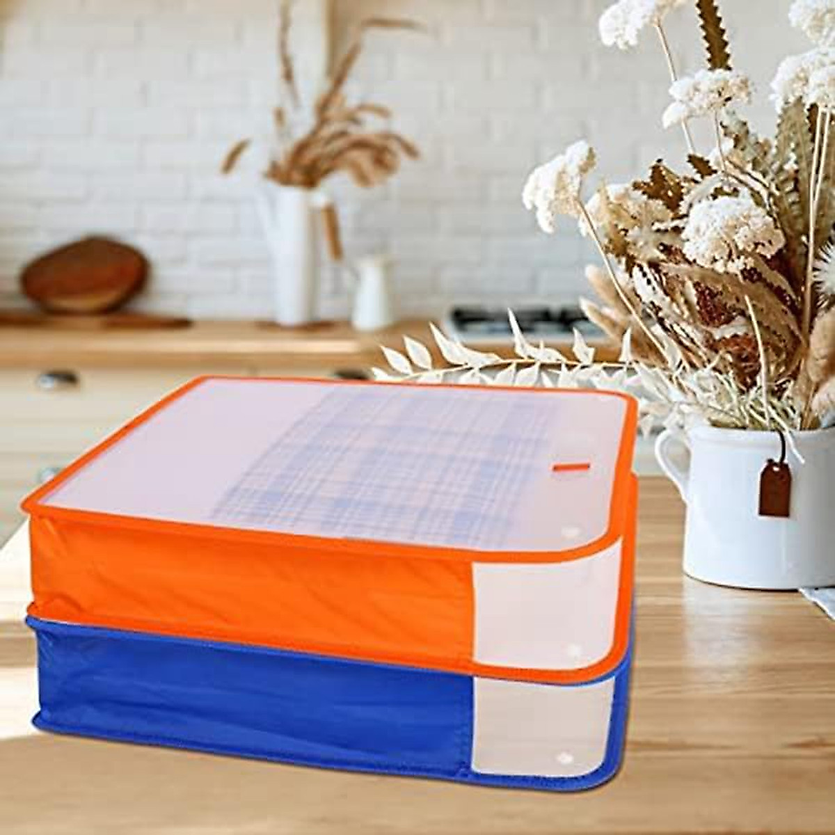 Vogely 4Pcs 15.8 X 13 X 3 Inches Scrapbook Paper Storage Organizer Box, Expandable Paper Folio12 X 12 Sheets,for Cardstock