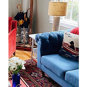 Chandler 4 Corners Artist-Designed Seadog Boating Hand-Hooked Wool Decorative Throw Pillow (18” x 18”) Dog Pillow for Couches & Beds - Easy Care & Low Maintenance - Black Labrador Square Pillow