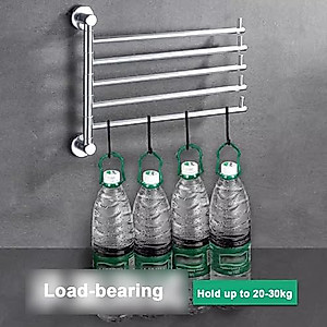 Swing Out 5-Arms Towel Holder Thicken Towel Racks for Bathroom Kitchen, Bath Towel Bar Swivel Hanger Wall Mounted Drying Rack, Rustproof Solid Aluminium Towel Hanger Space Saving Storage Or